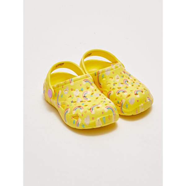 Baskılı Delikli Görünümlü Kız Bebek Sandalet