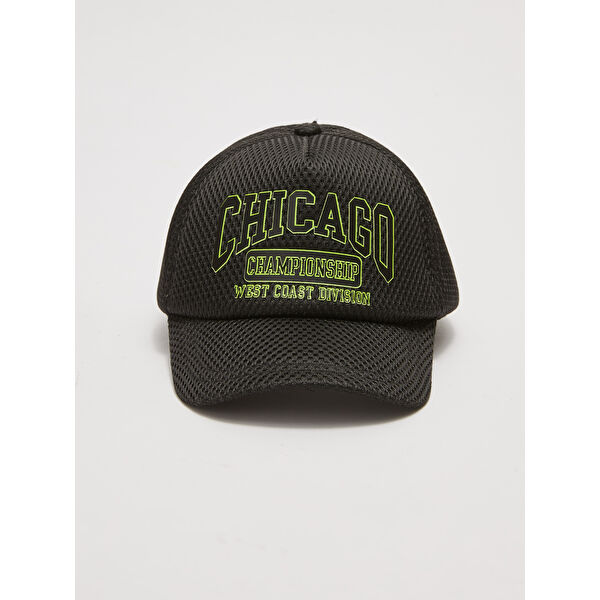 Yazı Baskılı File Detaylı Erkek Çocuk Kep Şapka