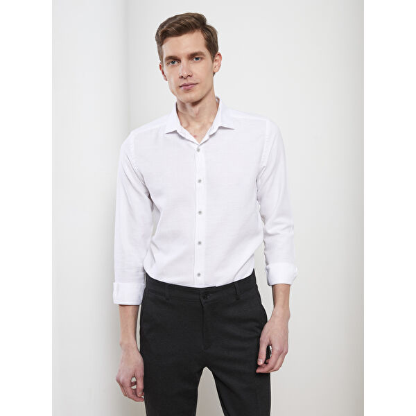 LCW VISION Slim Fit Uzun Kollu Armürlü Erkek Gömlek LCW VISION Slim Fit Uzun Kollu Armürlü Erkek Gömlek