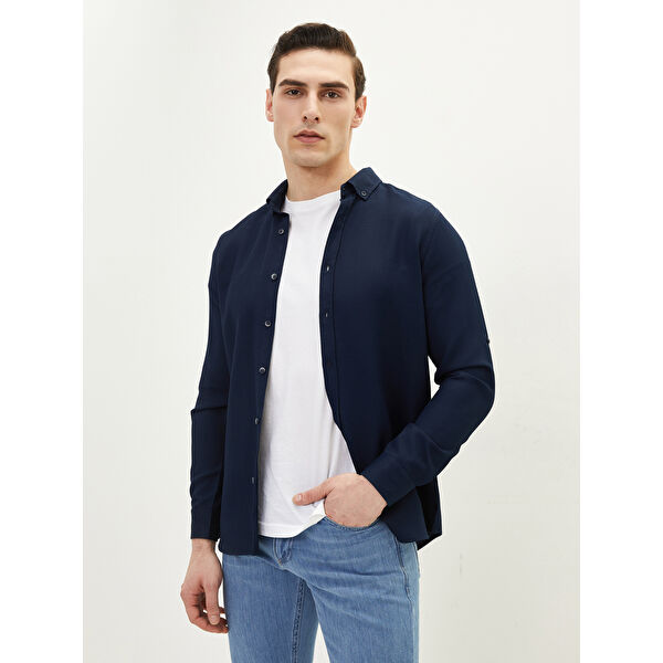 Slim Fit Uzun Kollu Erkek Gömlek