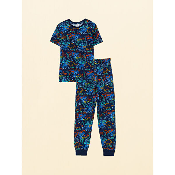 LCW GREEN Bisiklet Yaka Baskılı Kısa Kollu Organik Pamuklu Erkek Çocuk Pijama Takımı LCW GREEN Bisiklet Yaka Baskılı Kısa Kollu Organik Pamuklu Erkek Çocuk Pijama Takımı