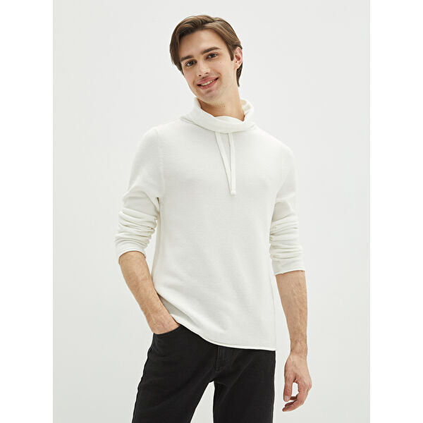 Keşiş Yaka Uzun Kollu Erkek Triko Kazak