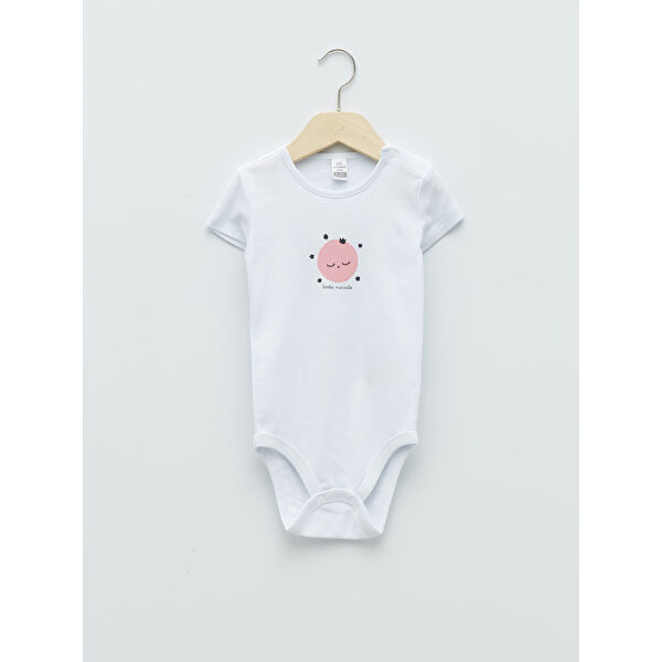 Bisiklet Yaka Kısa Kollu Basic Erkek Bebek Çıtçıtlı Body