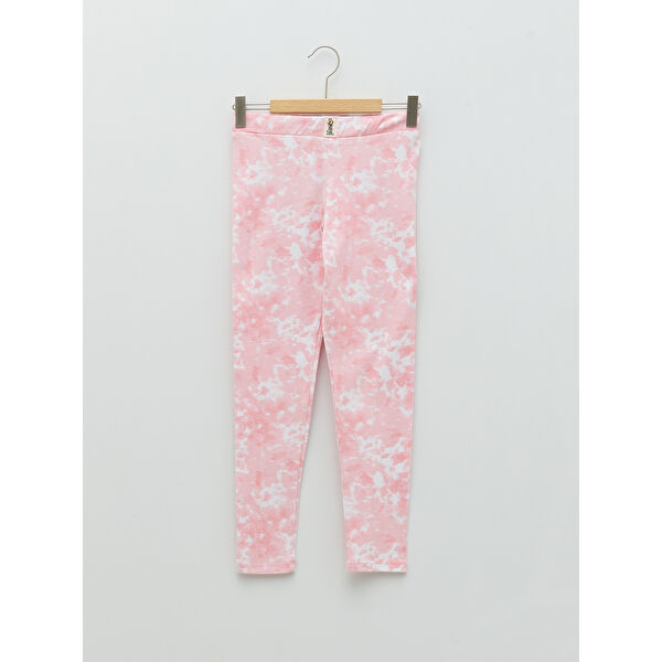 Beli Lastikli Batik Desenli Pamuklu Kız Çocuk Tayt