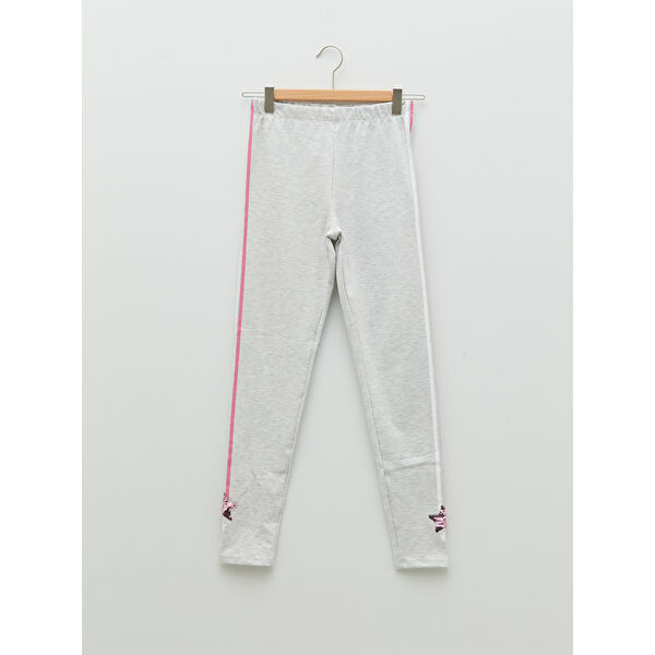 Beli Lastikli Çift Yönlü Payetli Kız Çocuk Uzun Tayt