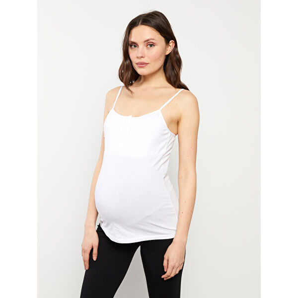 LCW DREAM U Yaka Düz Pamuklu Hamile Atlet