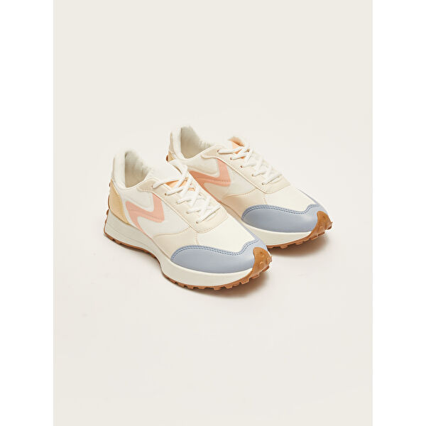 Renk Bloklu Bağcıklı Kadın Ayakkabı