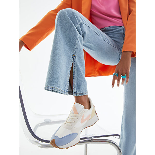 Renk Bloklu Bağcıklı Kadın Ayakkabı