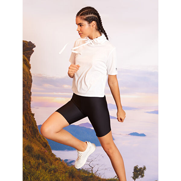 LCW ACTIVE Kapüşonlu Baskılı Kısa Kollu Kadın Spor Tişört LCW ACTIVE Kapüşonlu Baskılı Kısa Kollu Kadın Spor Tişört