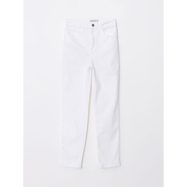 LCW CASUAL Normal Bel Slim Fit Düz Cep Detaylı Gabardin Kadın Pantolon