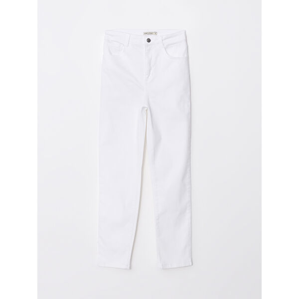 LCW CASUAL Normal Bel Slim Fit Düz Cep Detaylı Gabardin Kadın Pantolon