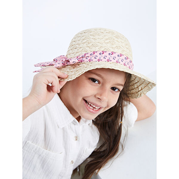 Hasır Kız Çocuk Fötr Şapka