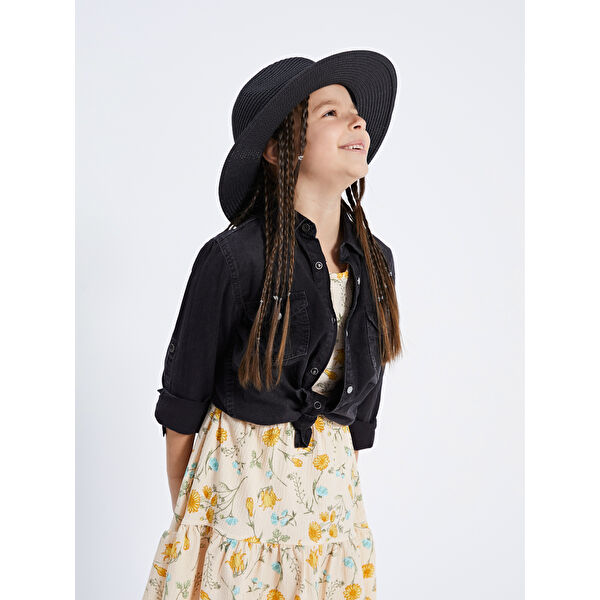 Hasır Kız Çocuk Fötr Şapka