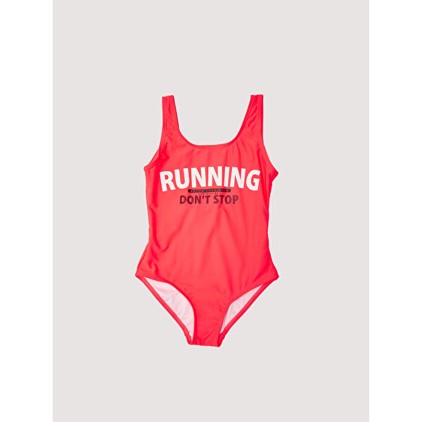 Esnek Kumaştan Baskılı Kız Çocuk Mayo