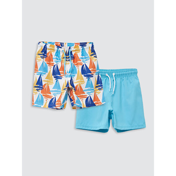 Beli Lastikli Erkek Çocuk Deniz Şortu 2'li