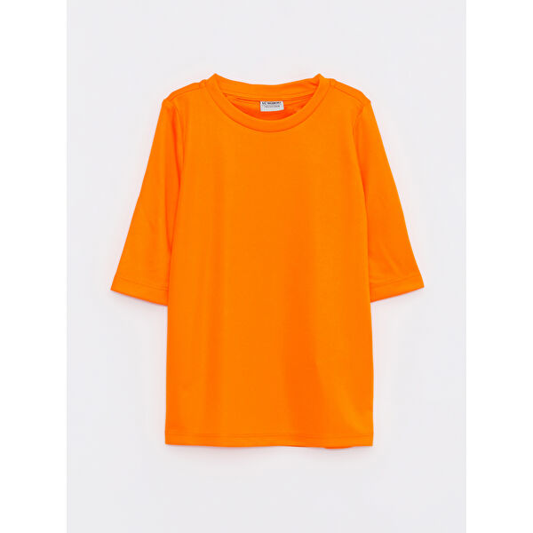 Bisiklet Yaka Basic Kısa Kollu Erkek Çocuk Yüzme Giyim Üst