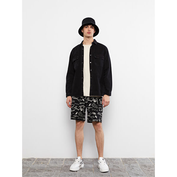 Standart Kalıp Baskılı Erkek Şort