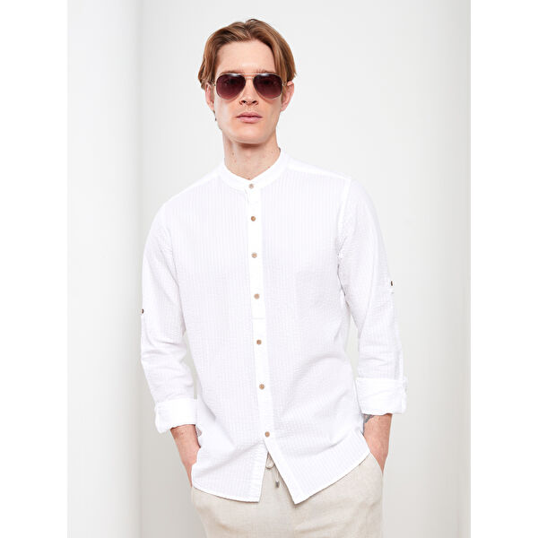LCW VISION Slim Fit Hakim Yaka Uzun Kollu Erkek Gömlek