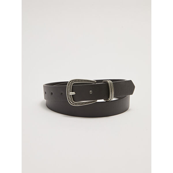 Deri Görünümlü Kadın Kot Kemeri