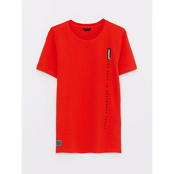 LCW CASUAL Oversize Bisiklet Yaka Kısa Kollu Baskılı Penye Erkek Tişört