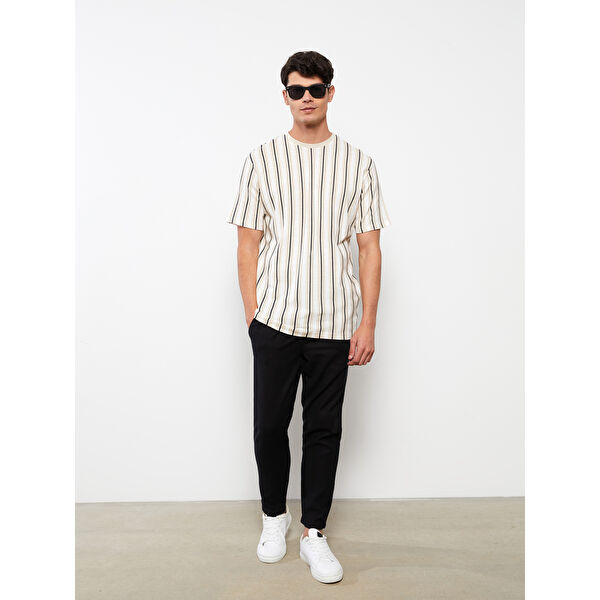 Bisiklet Yaka Kısa Kollu Çizgili Pike Erkek Tişört