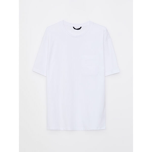 LCW CASUAL Oversize Bisiklet Yaka Kısa Kollu Penye Erkek Tişört