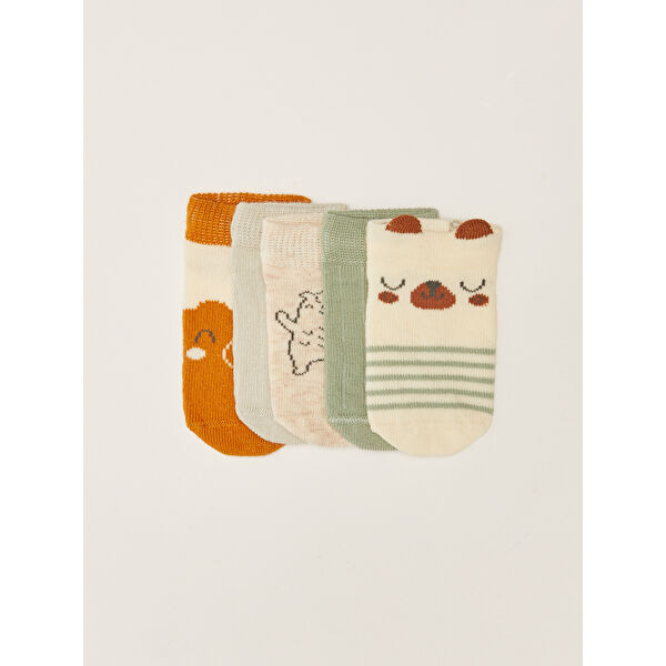 Baskılı Unisex Bebek Patik Çorap 5'li Baskılı Unisex Bebek Patik Çorap 5'li