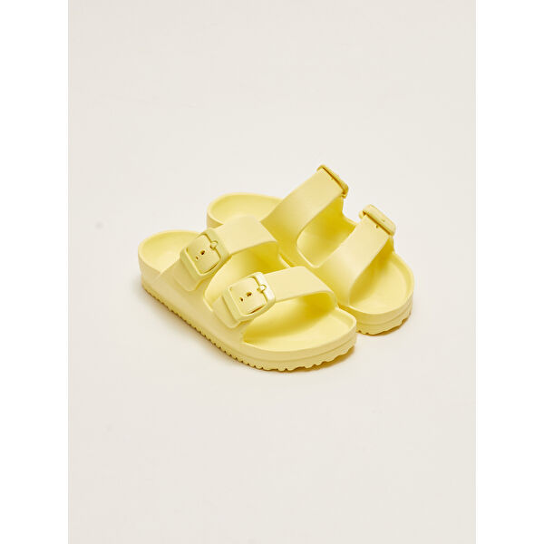 Çift Bantlı Toka Detaylı Kız Çocuk Terlik