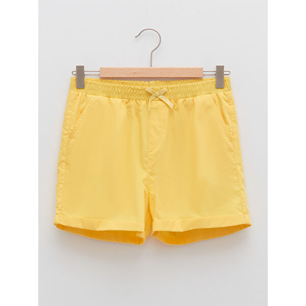 Beli Lastikli Basic Poplin Kız Çocuk Şort