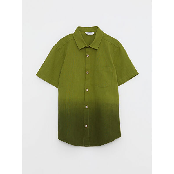 Kısa Kollu Batik Desenli Poplin Erkek Çocuk Gömlek Kısa Kollu Batik Desenli Poplin Erkek Çocuk Gömlek