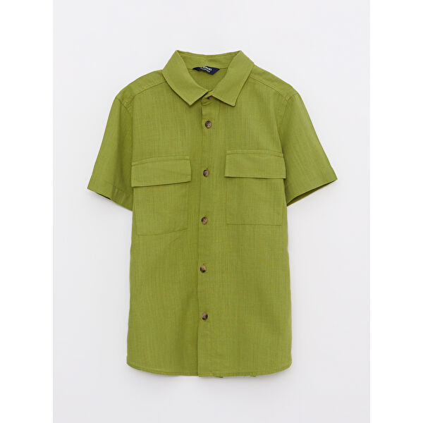 Baskılı Kısa Kollu Poplin Erkek Çocuk Gömlek Baskılı Kısa Kollu Poplin Erkek Çocuk Gömlek