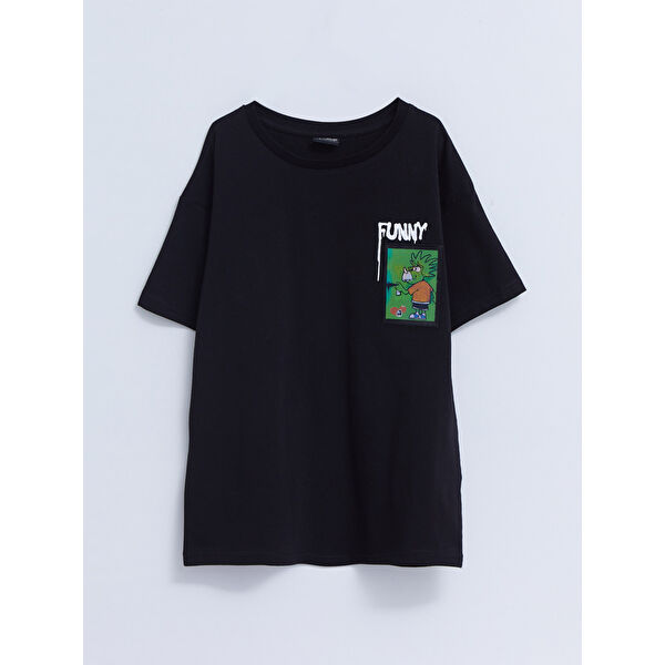 Bisiklet Yaka Hologram Baskılı Kısa Kollu Erkek Çocuk Tişört