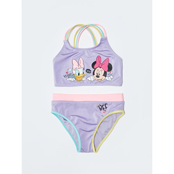 Esnek Kumaştan Minnie Mouse ve Daisy Duck Baskılı Kız Çocuk Bikini Esnek Kumaştan Minnie Mouse ve Daisy Duck Baskılı Kız Çocuk Bikini