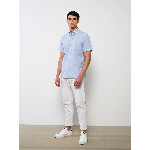 LCW BASIC Regular Fit Kısa Kollu Erkek Gömlek LCW BASIC Regular Fit Kısa Kollu Erkek Gömlek