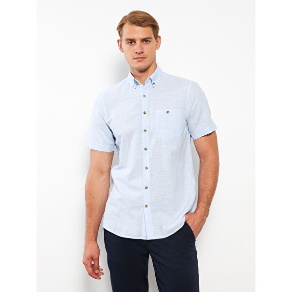 LCW BASIC Regular Fit Kısa Kollu Erkek Gömlek LCW BASIC Regular Fit Kısa Kollu Erkek Gömlek