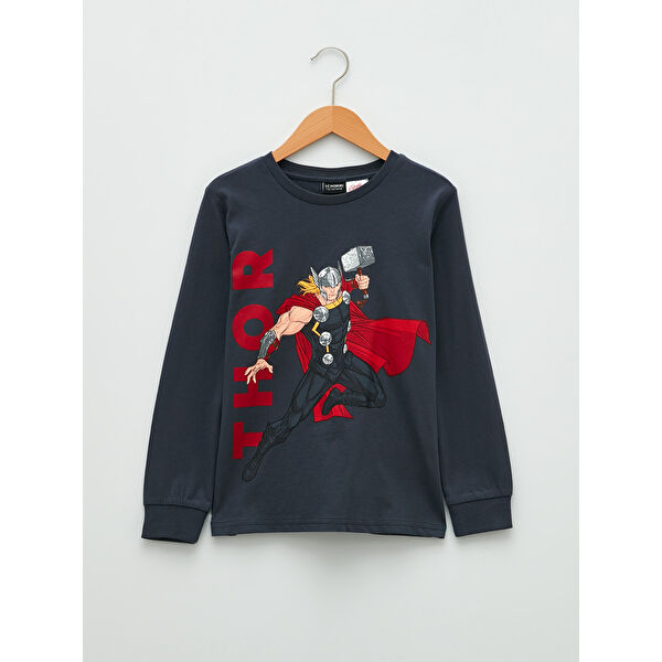 Bisiklet Yaka Thor Baskılı Uzun Kollu Erkek Çocuk Sweatshirt Bisiklet Yaka Thor Baskılı Uzun Kollu Erkek Çocuk Sweatshirt