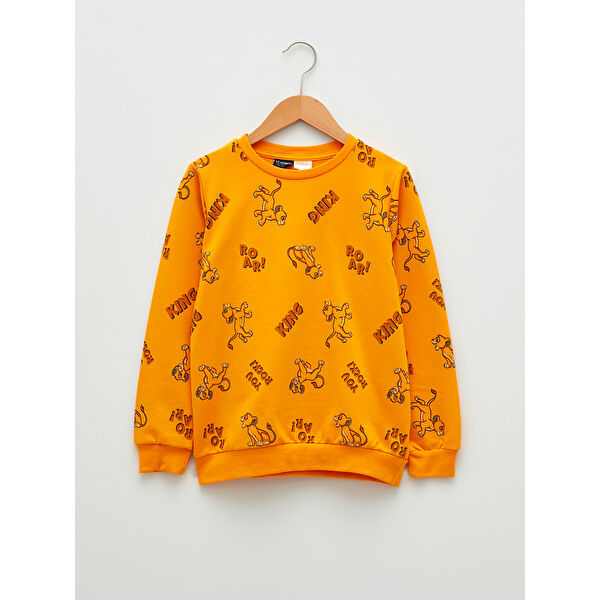 Bisiklet Yaka Aslan Kral Baskılı Uzun Kollu Erkek Çocuk Sweatshirt Bisiklet Yaka Aslan Kral Baskılı Uzun Kollu Erkek Çocuk Sweatshirt