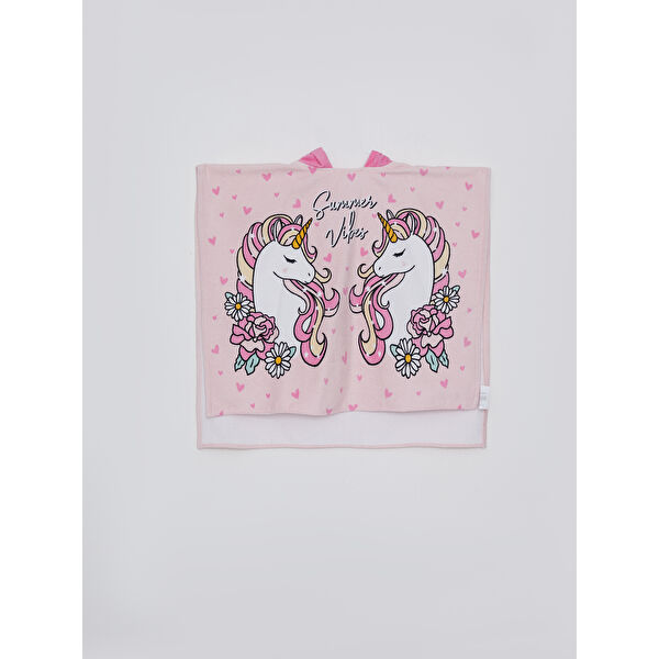 Baskılı Kız Çocuk Kadife Plaj Havlusu