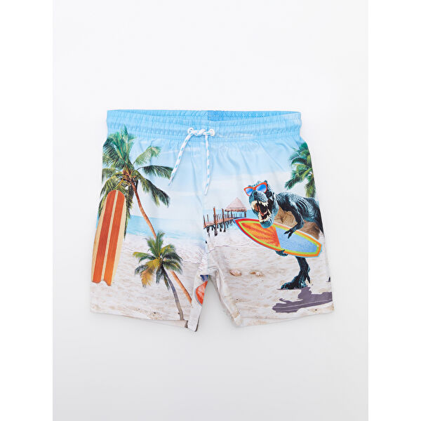 Baskılı Hızlı Kuruyan Erkek Çocuk Deniz Şortu