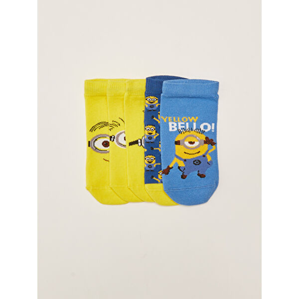 Minions Desenli Erkek Çocuk Patik Çorap 5'li