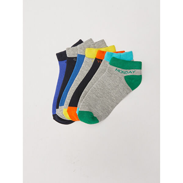 Renk Bloklu Erkek Çocuk Patik Çorap 7'li