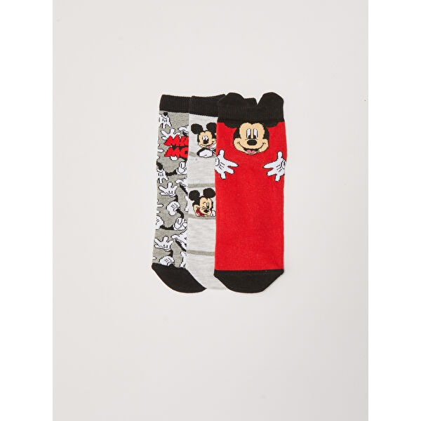 Mickey Mouse Desenli Erkek Çocuk Soket Çorap 3'lü