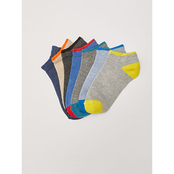 Renk Bloklu Erkek Çocuk Patik Çorap 7'li
