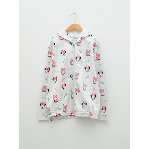 Kapüşonlu Minnie Mouse ve Daisy Duck Baskılı Uzun Kollu Kız Çocuk Fermuarlı Sweatshirt Kapüşonlu Minnie Mouse ve Daisy Duck Baskılı Uzun Kollu Kız Çocuk Fermuarlı Sweatshirt