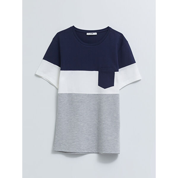 LCW VISION Bisiklet Yaka Kısa Kollu Renk Bloklu Pike Erkek Tişört