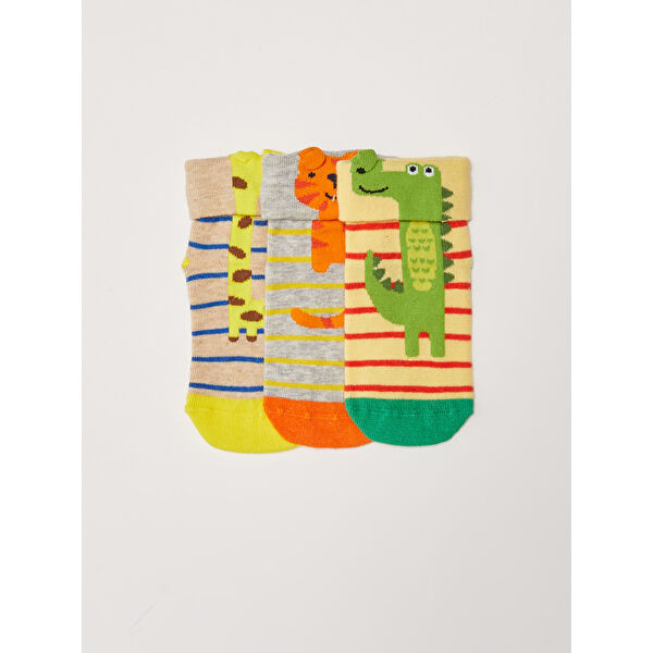 Desenli Soket Çorap 3'lü