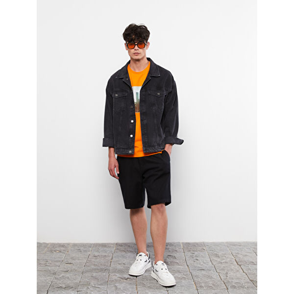 Standart Kalıp Gabardin Erkek Şort