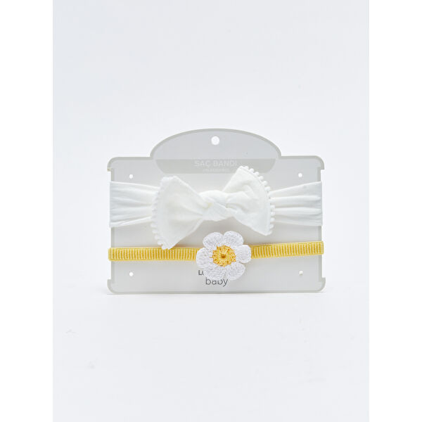 Fiyonk Detaylı Kız Bebek Saç Bandı 2'li