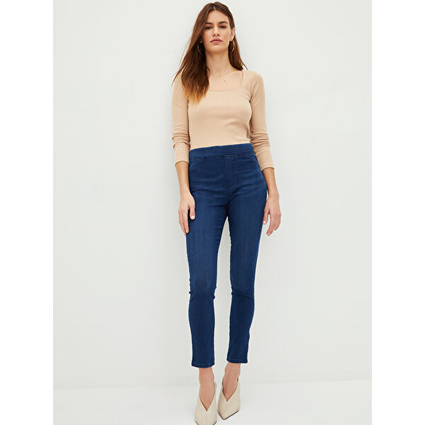 LCW BASIC Skinny Fit Cep Detaylı Kadın Rodeo Jean Pantolon