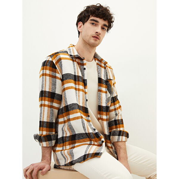 LCW CASUAL Regular Fit Uzun Kollu Ekose Erkek Gömlek Ceket LCW CASUAL Regular Fit Uzun Kollu Ekose Erkek Gömlek Ceket